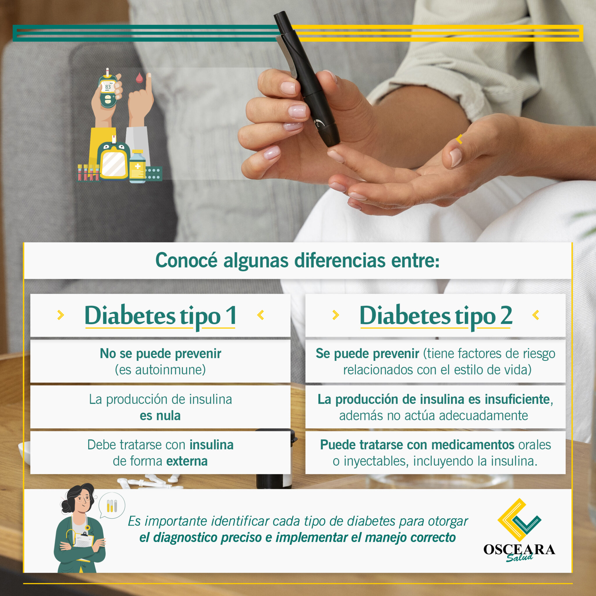 🩸Diabetes tipo 1 y tipo 2 - Osceara